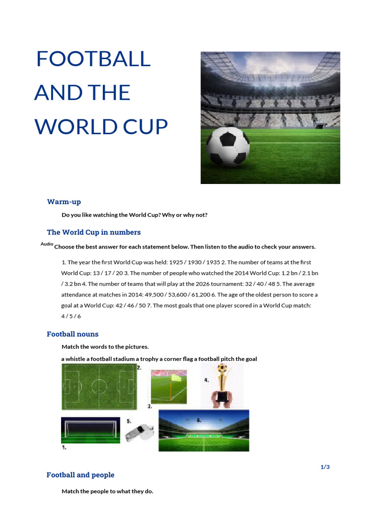 Football and The World Cup | PDF | Association Football | Fifa World Cup