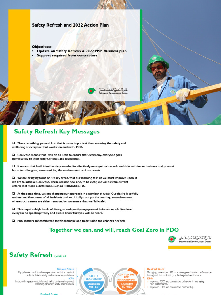 PDO HSE Safety Refresh and 2022 Action Plan | PDF