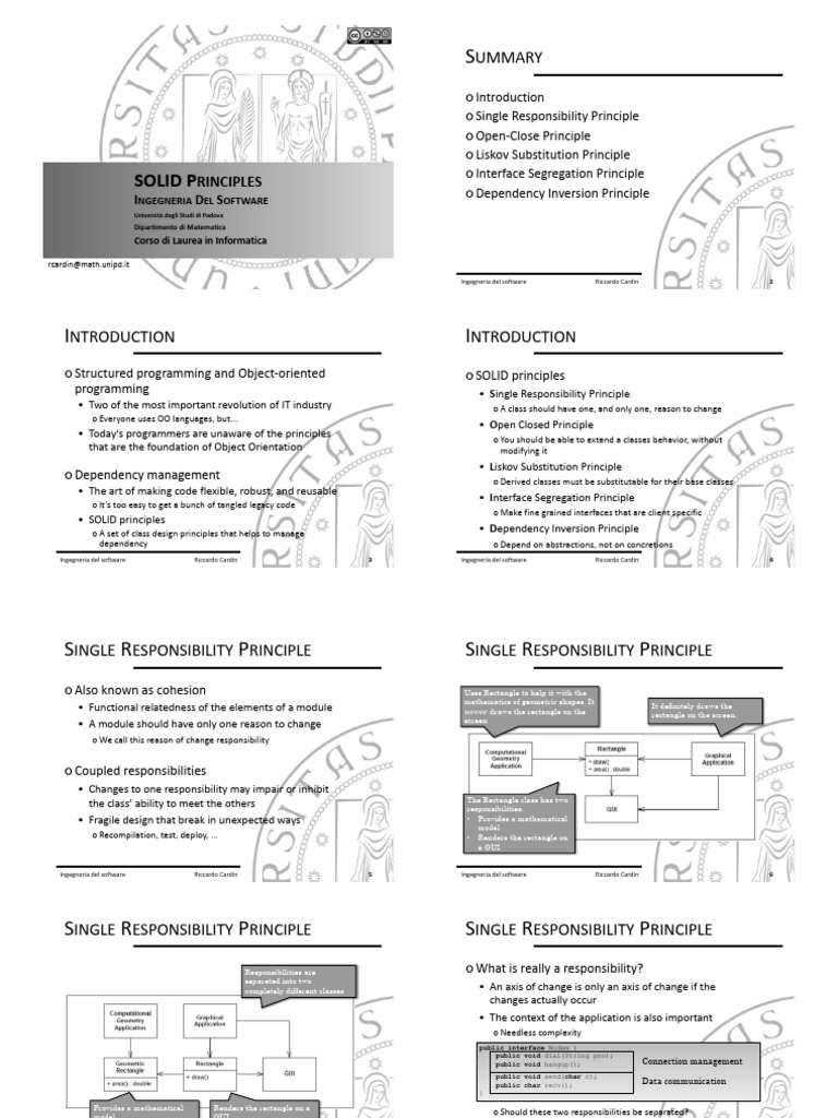 SOLID Principles of Object-Oriented Design - 4x4 | PDF