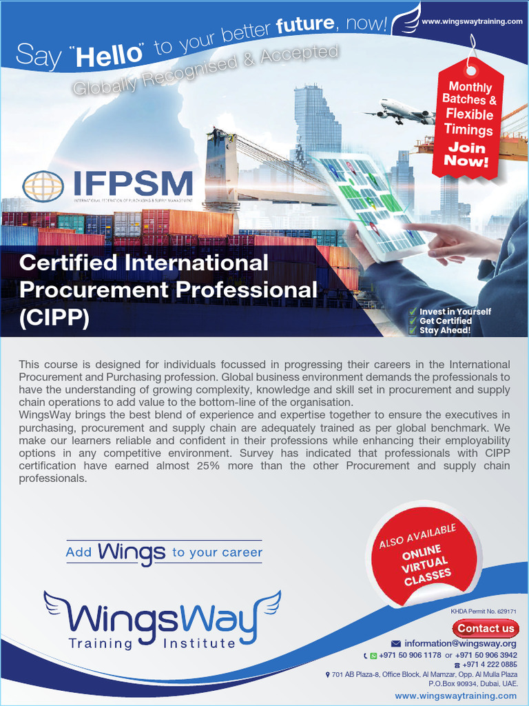 IFPSM - Certified International Procurement Professional - CIPP | PDF