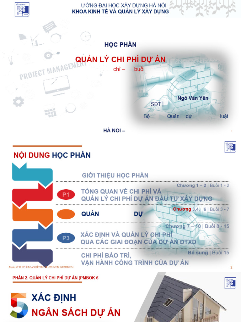 Slide QLCP DA ĐTXD - P2 - Chap5 - Xác định ngân sách-PMBOK6th - 202309 | PDF