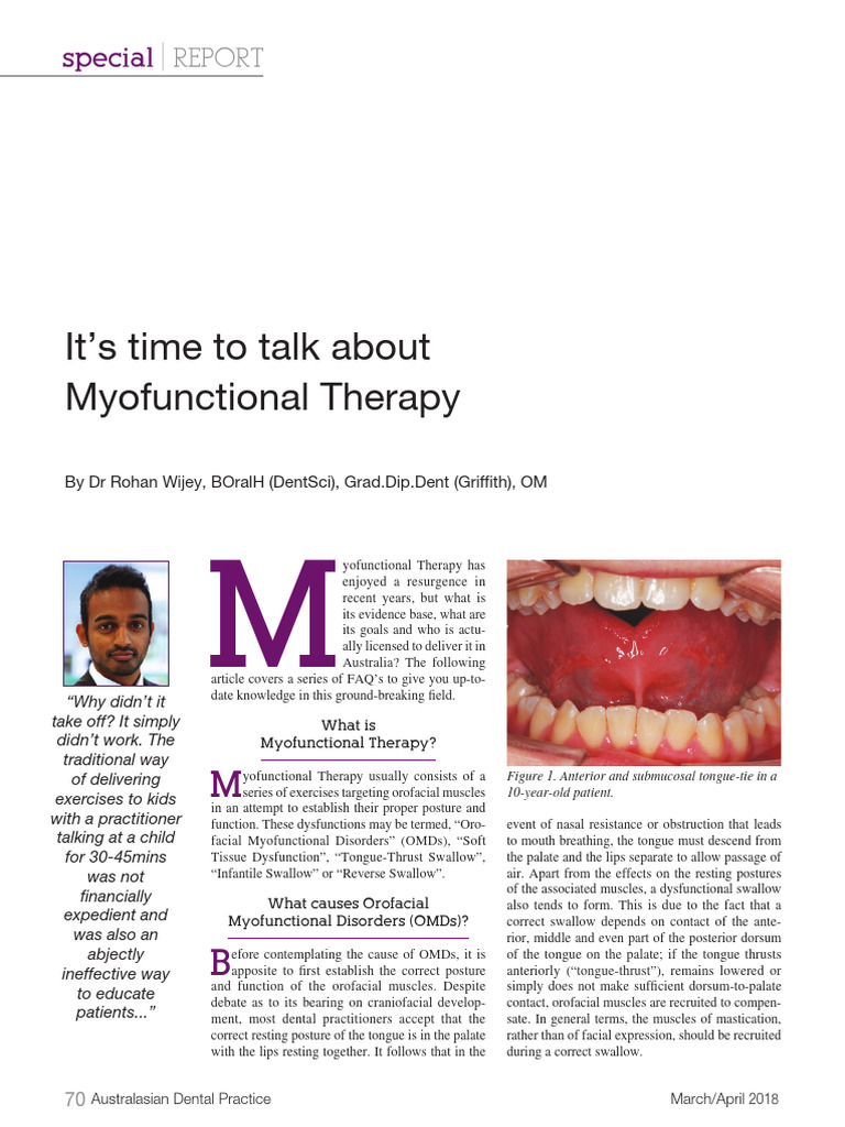 Time To Talk About Myofunctional Therapy 0318 | PDF