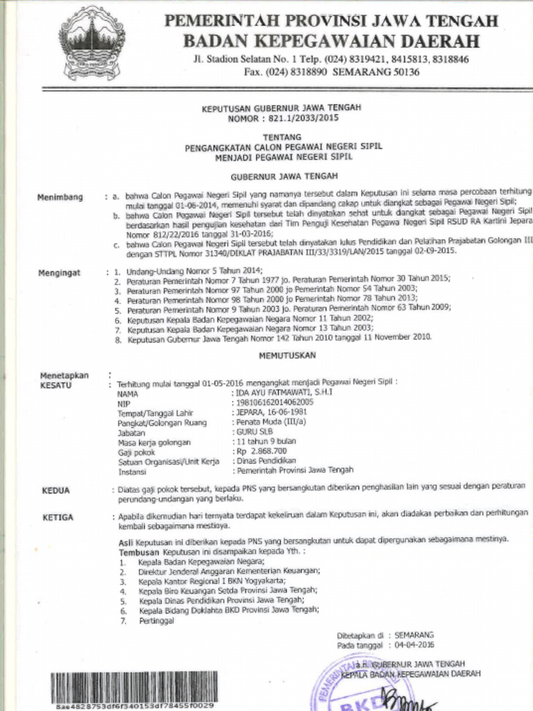 SK PNS Ida Ayu | PDF