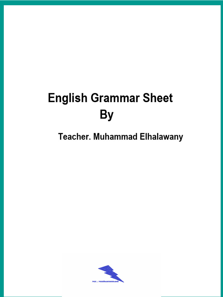 English Grammar Sheet | PDF