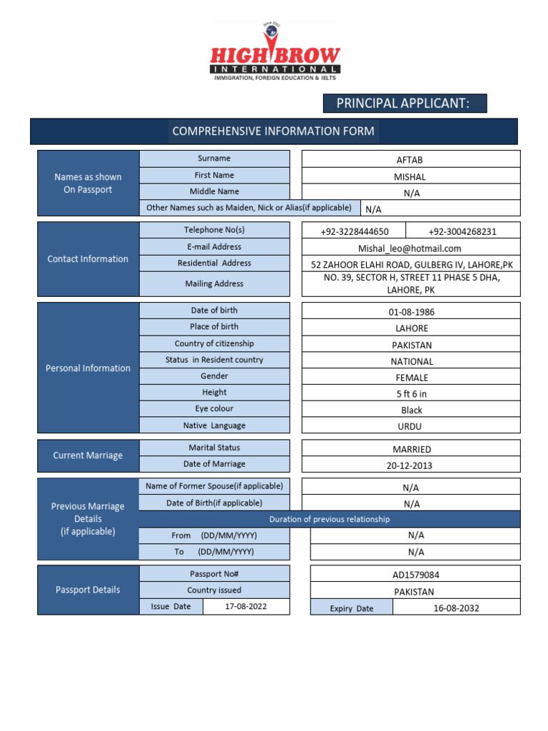 Canada Immigration Information Sheet Family Updated Both | PDF