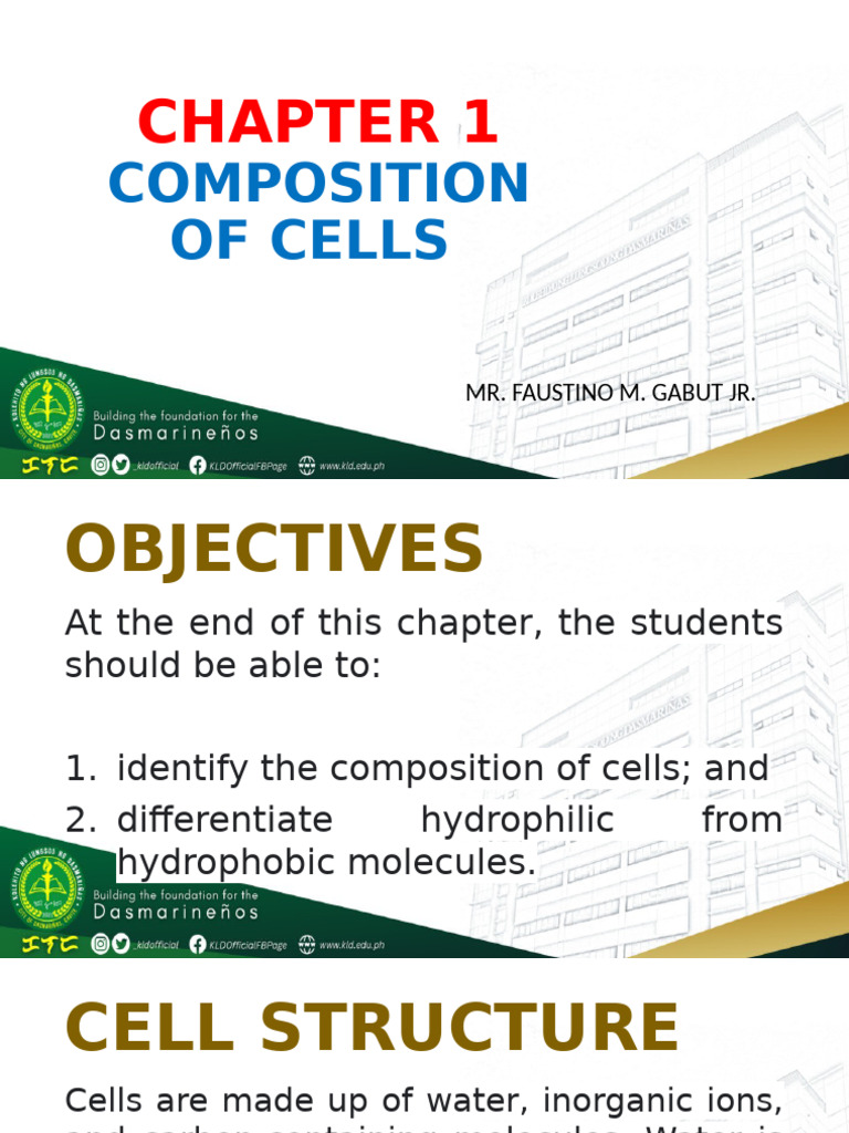 Chapter 1 Composition of Cells | PDF