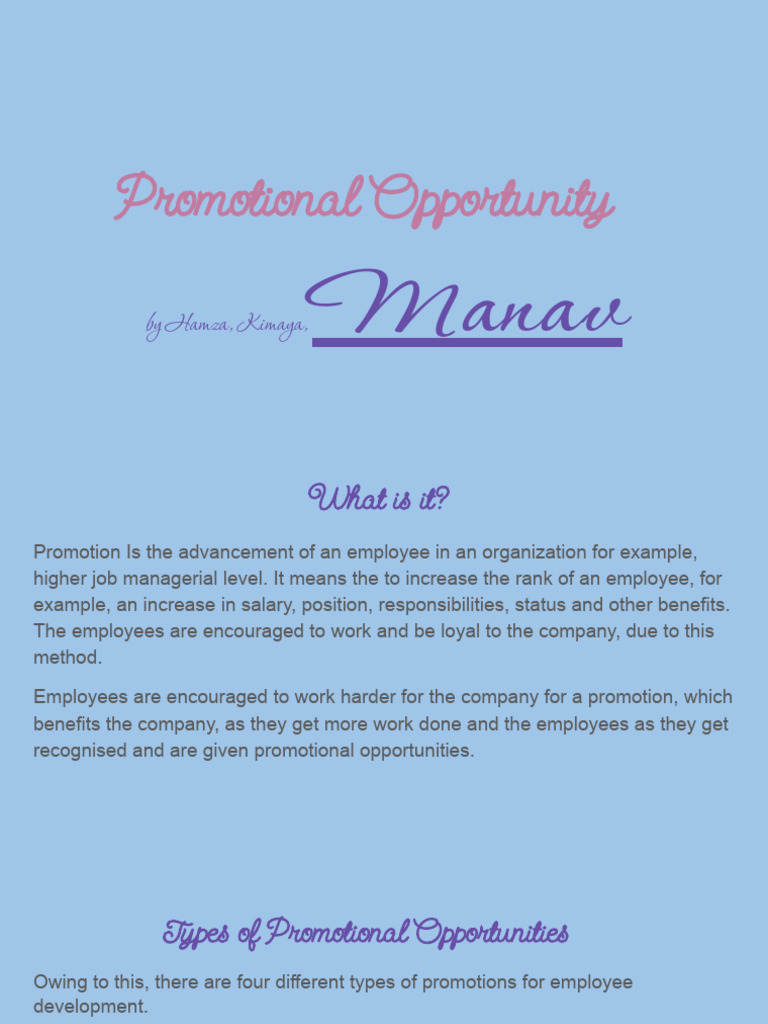 BS - Promotional Opportunity | PDF