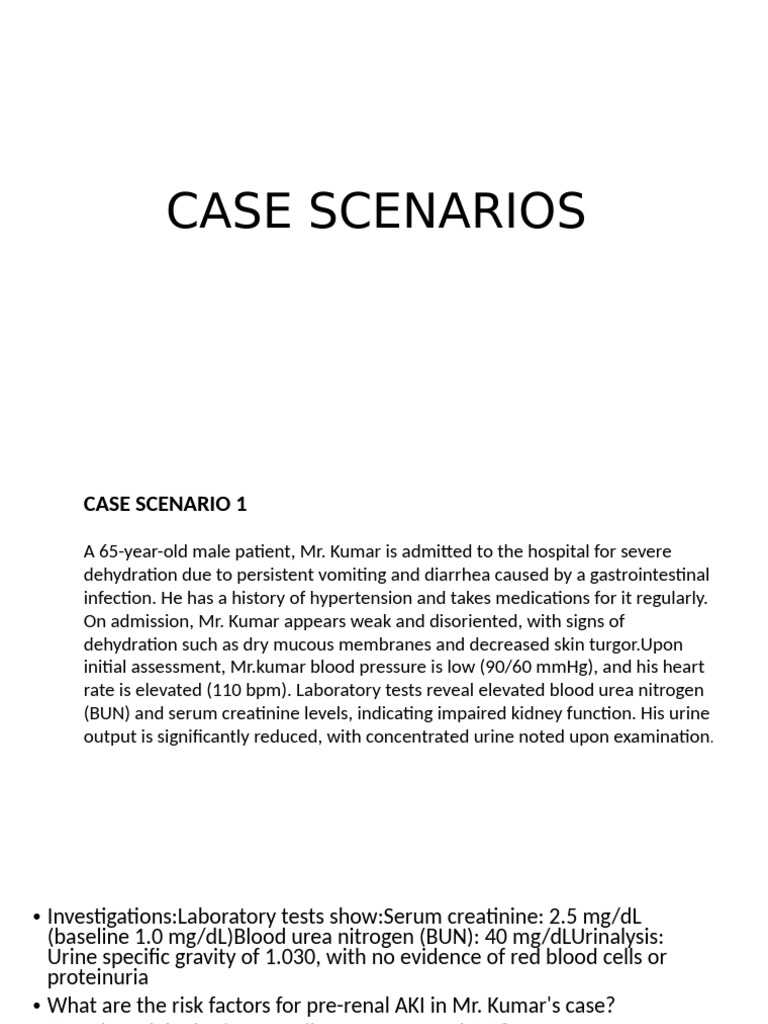 Case Scenarios | PDF | Especialidades Medicas | Sistema urinario
