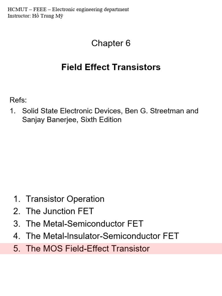 SSED - CH 6 - Field Effect Transistors - P3End | PDF