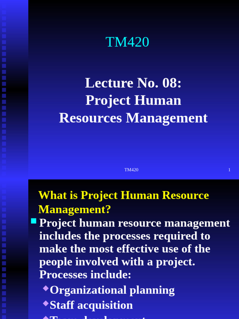 TM 420 Lecture 08 Project HR MNGMNT | PDF