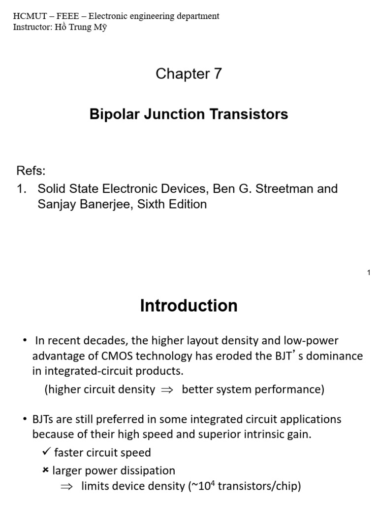 SSED - CH 7 - Bipolar Junction Transistors - Rev1 | PDF