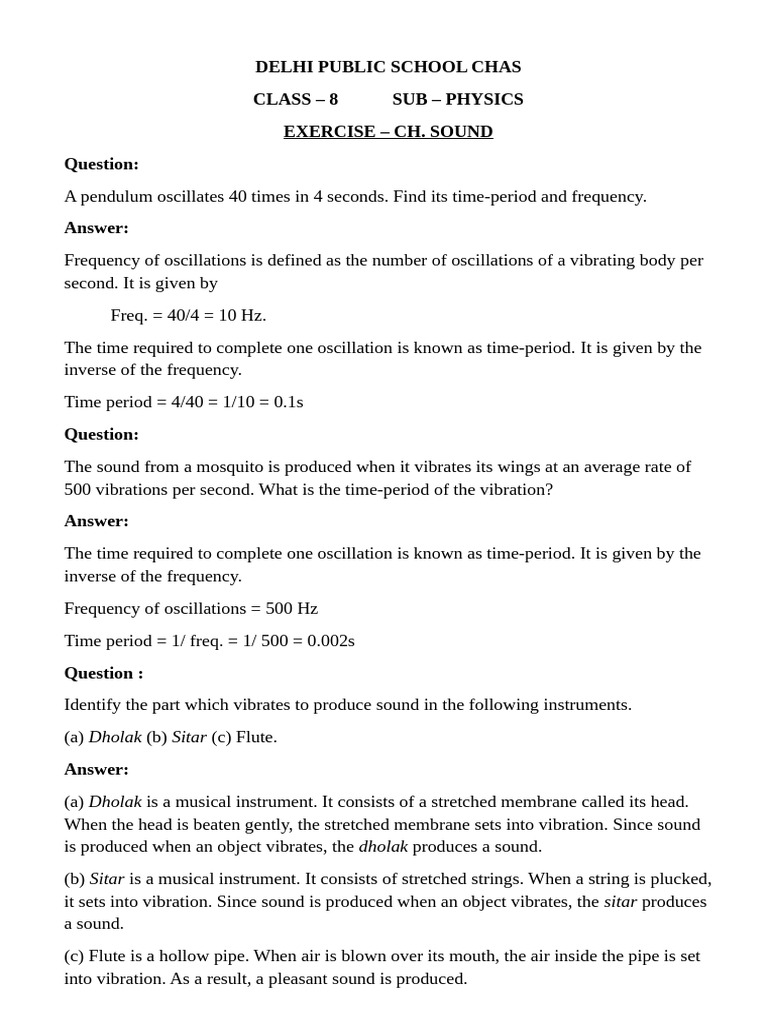 Exercise - Sound | PDF