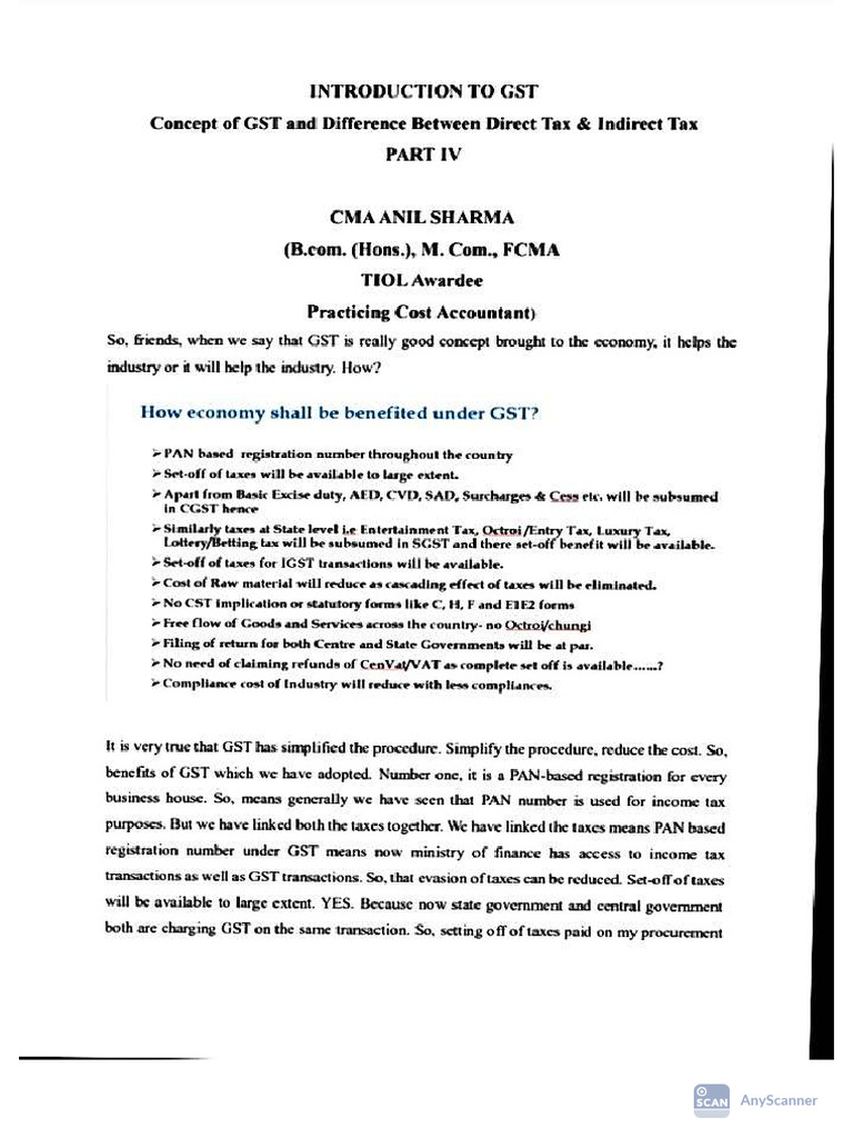 Introduction To GST | PDF