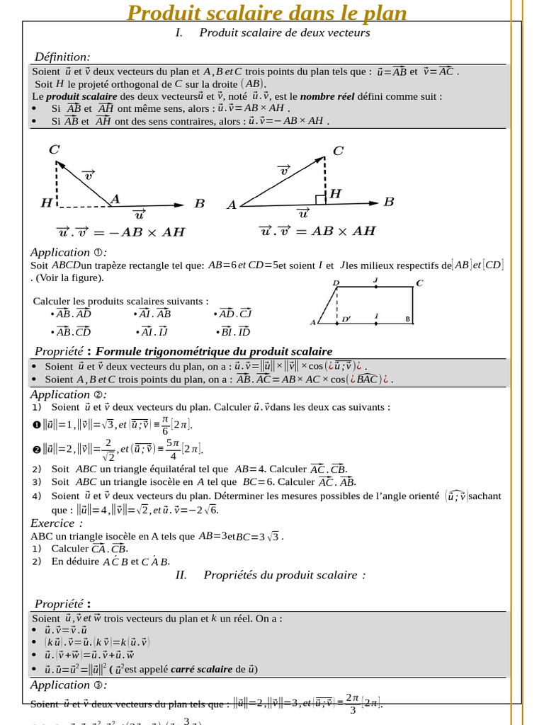 Produit Scalaire | PDF