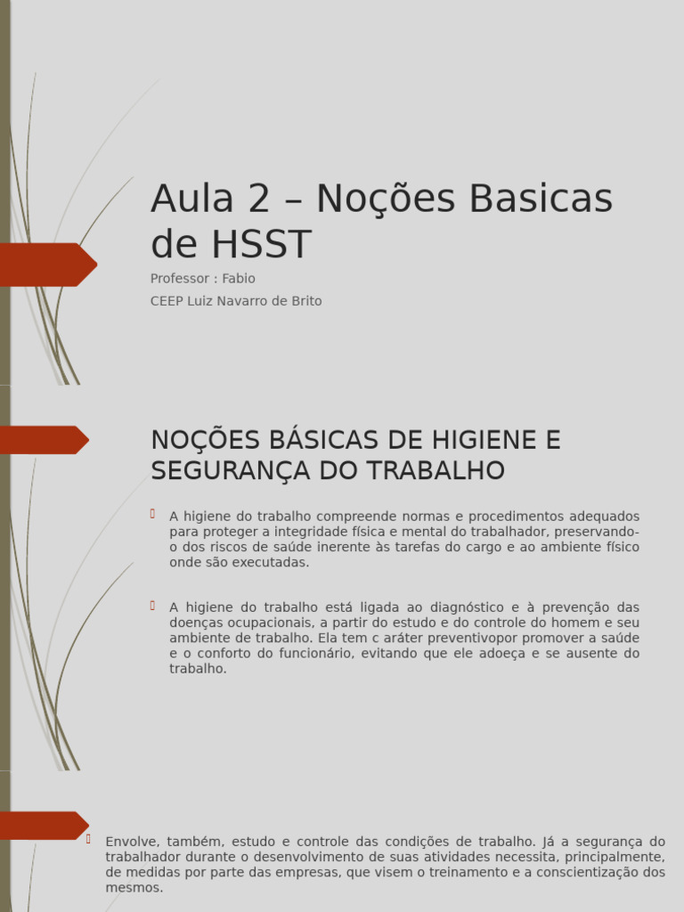 Aula 2 - Noções Basicas de HSST | PDF