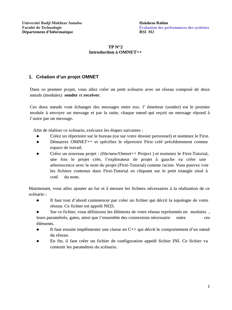 TP2 Omnet | PDF