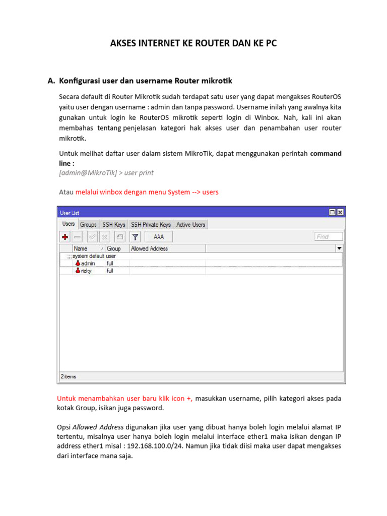 Akses Internet Ke Router Dan Ke Pc Pdf