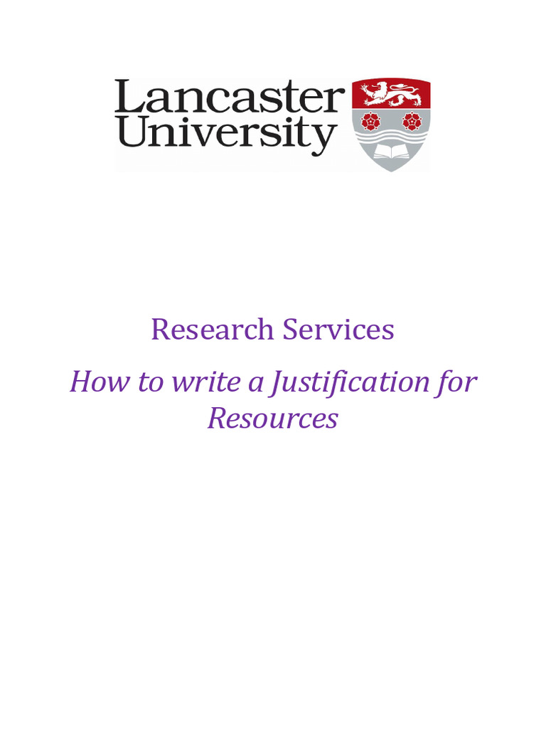 Writing A Justification For Resources | PDF