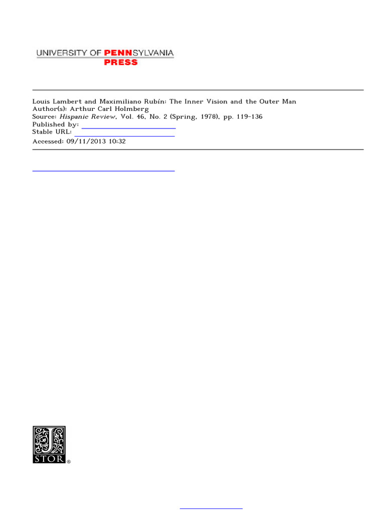 HOLMBERG The Inner Vision and The Outer Man | PDF