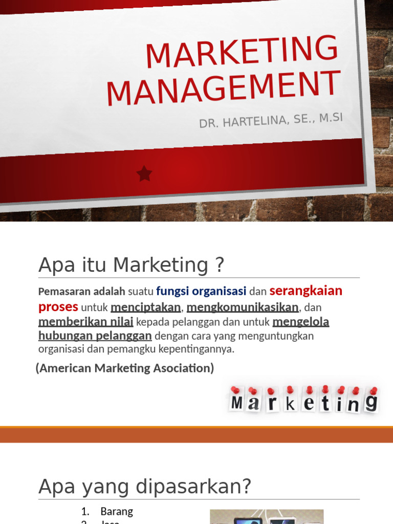 Kuliah Manajemen Pemasaran | PDF