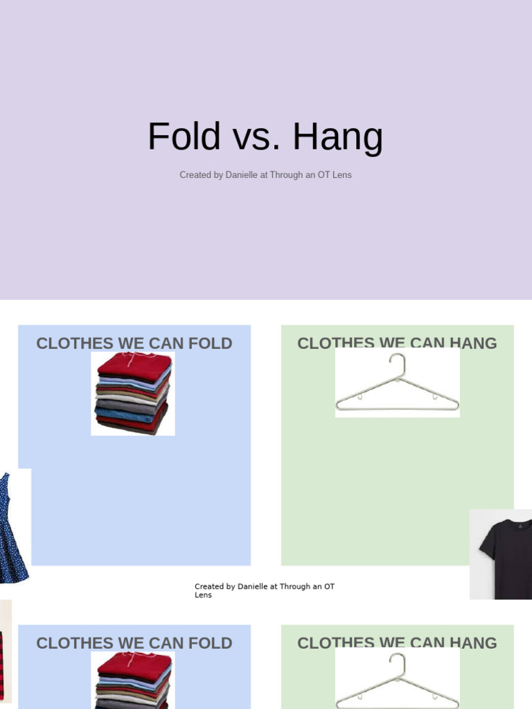 Fold vs. Hang: Created by Danielle at Through An OT Lens | PDF