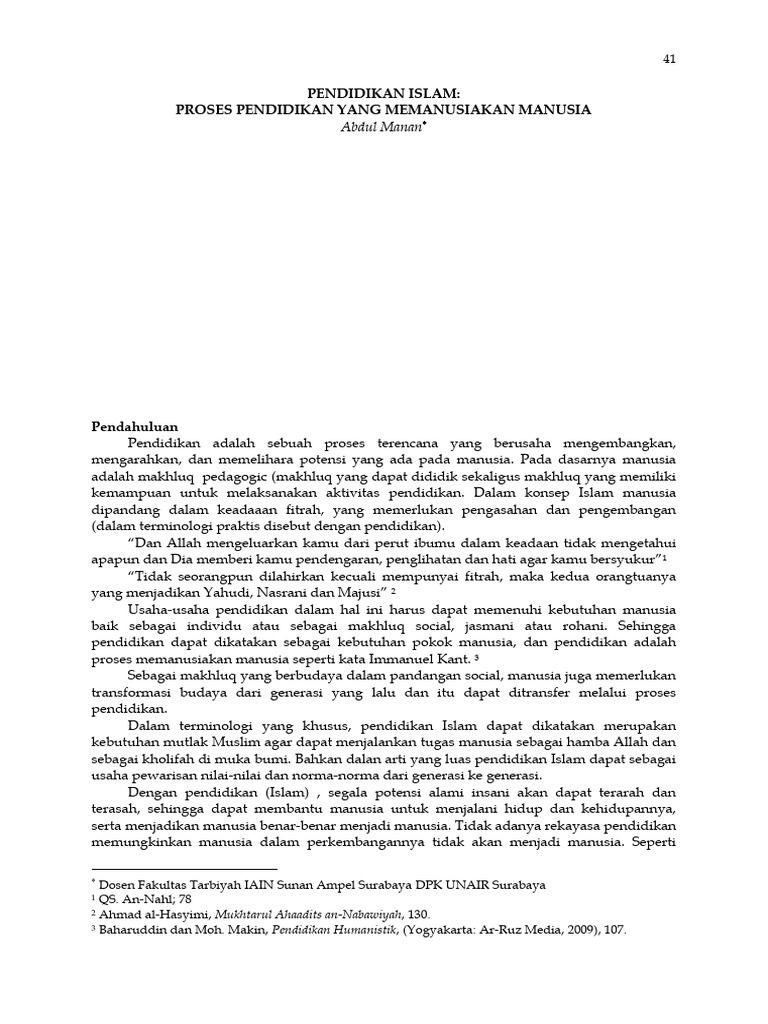 Abdul Manan - Jurnal - Pendidikan Islam | PDF
