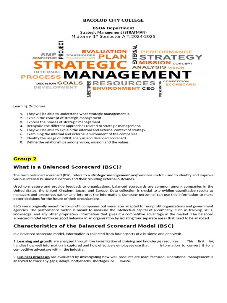 Group 2 Topic Stratman Bsoa 1st Sem. 2024 25 | PDF