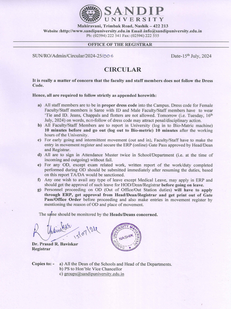 Circular No 006 | PDF