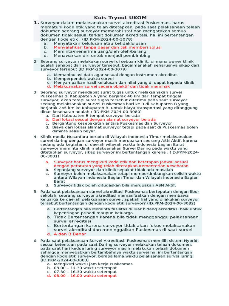 Kuis Tryout UKOM Paket 51-70 | PDF