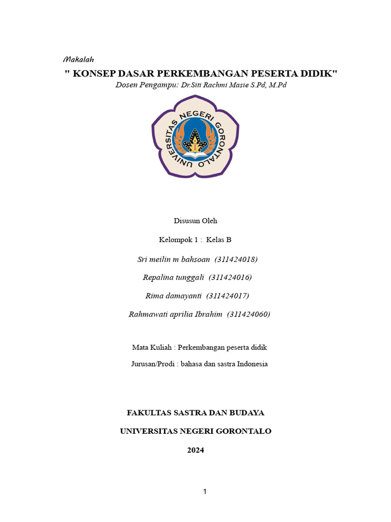 Konsep Dasar Perkembangan Peserta Didik | PDF