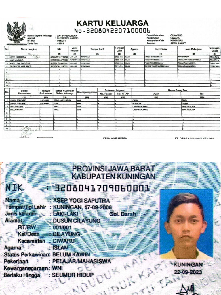 KK & KTP Yogi Saputra Desa Cilayung _compressed | PDF
