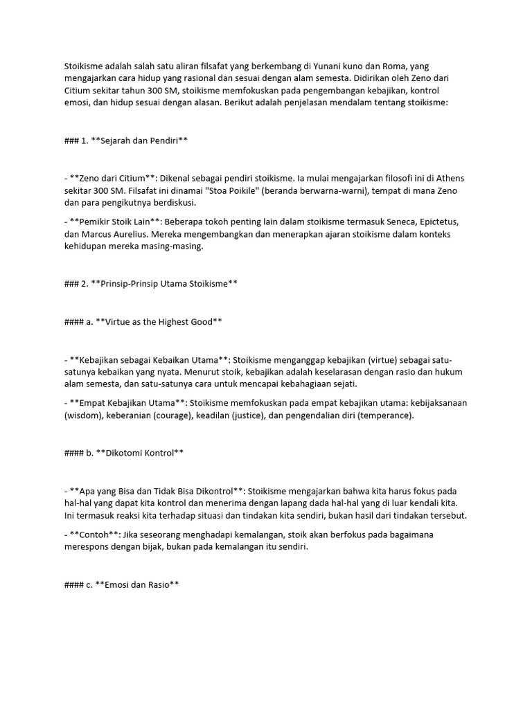 Stoikisme Adalah Salah Satu Aliran Filsafat Yang Berkembang Di Yunani ...