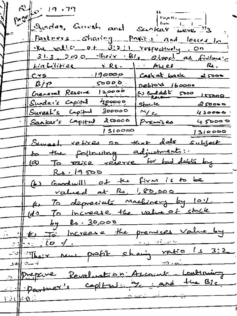 Retirement of Partner Problem | PDF