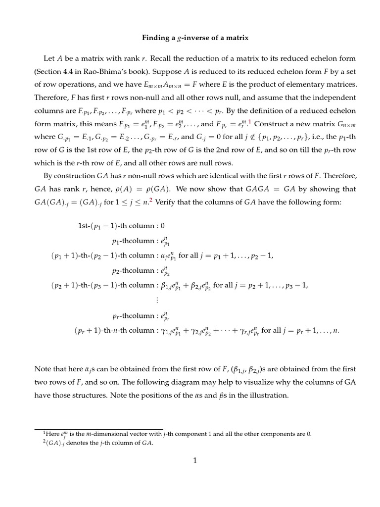 Computation of G-Inverse | PDF | Mathematical Analysis | Teaching Methods & Materials