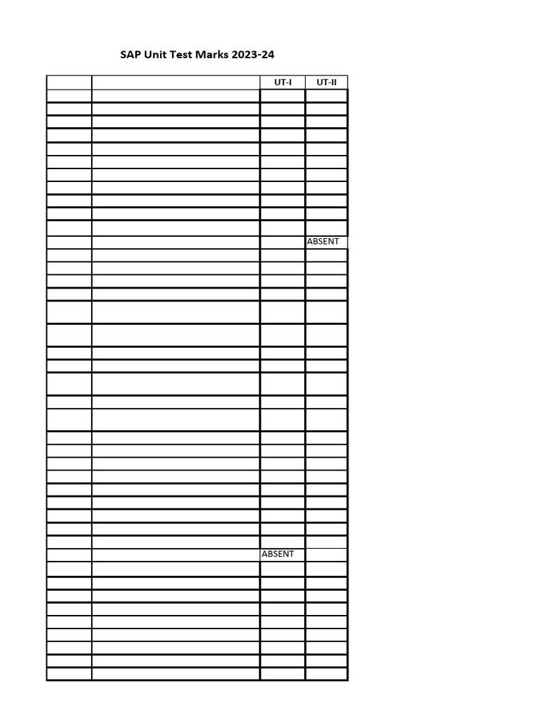 SAP UT Marks 2023-24 | PDF