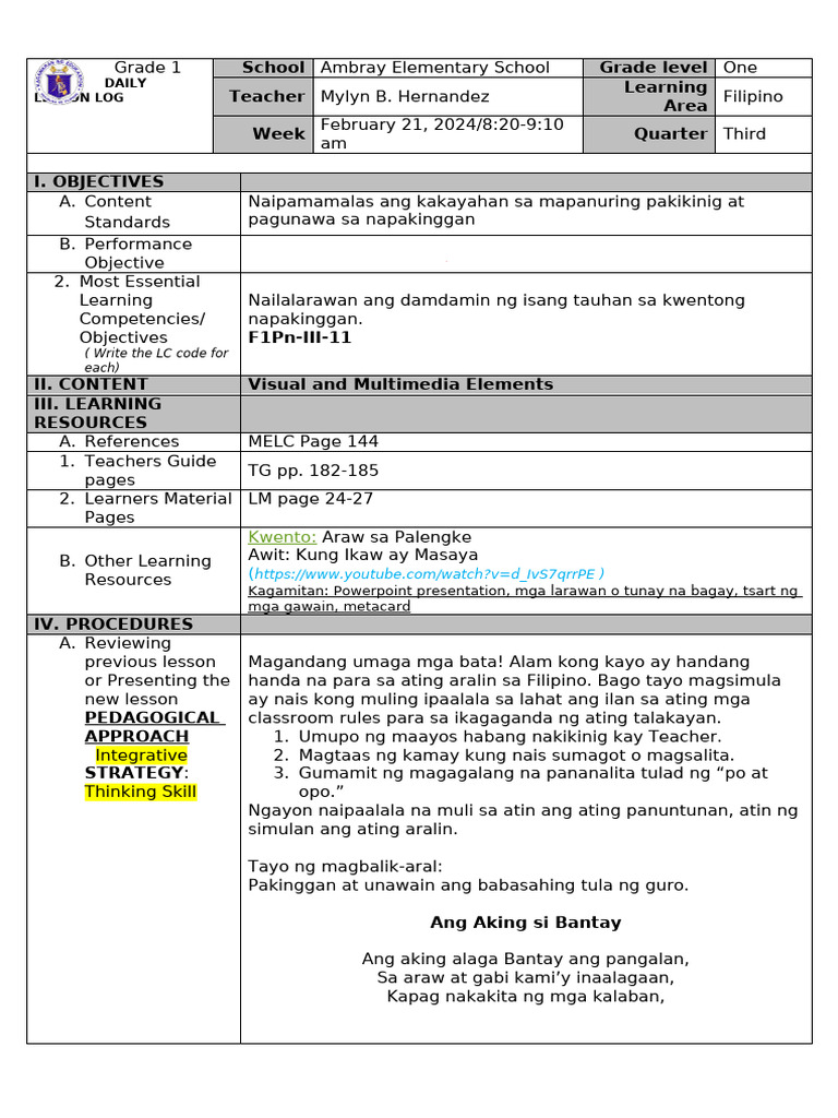 COT 3rd QTR Filipino 1 1 | PDF