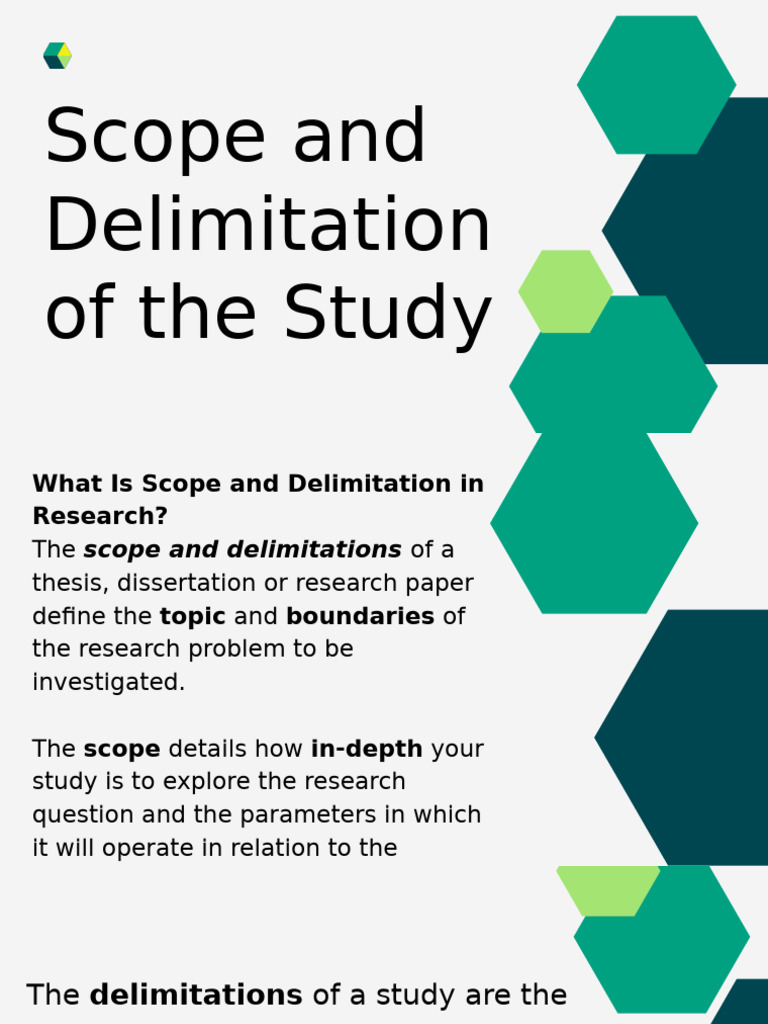 Scope and Delimitation | PDF | Scope (Computer Science) | Methodology