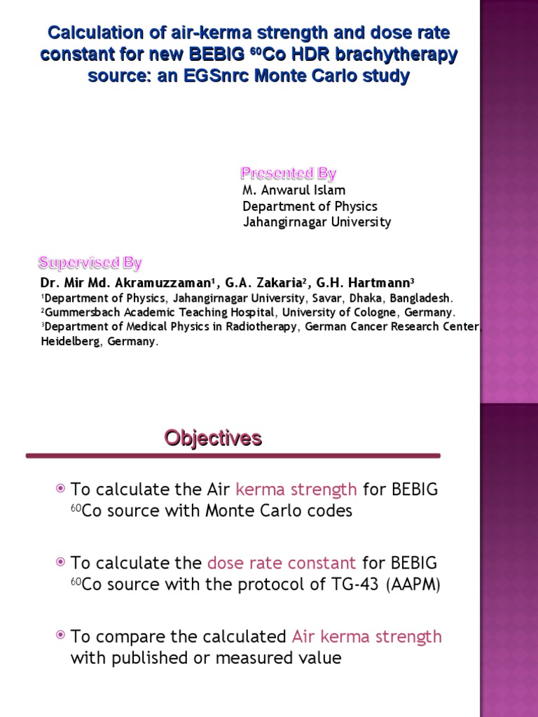 Calculation of Air-Kerma Strength and Dose Rate Constant For New BEBIG 60co HDR Brachytherapy ...