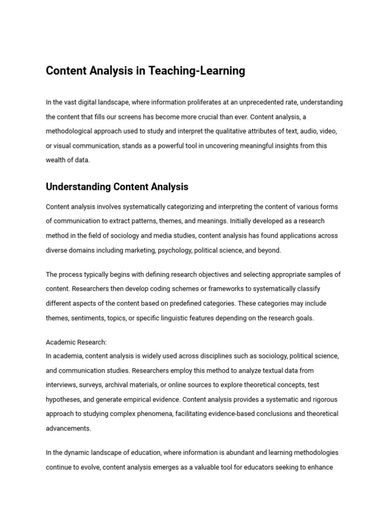 Content Analysis | PDF