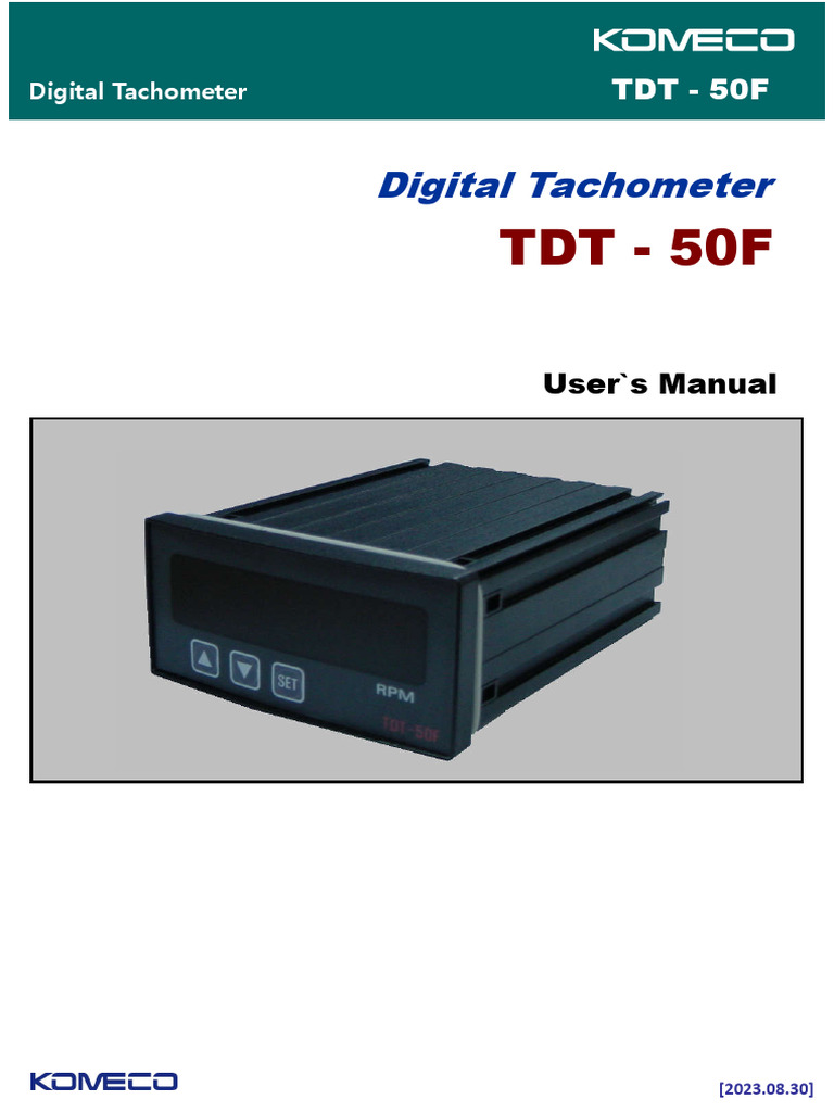 ME Turbocharger RPM Display (TDT-50F) - Manual - 2023.08.30 | PDF