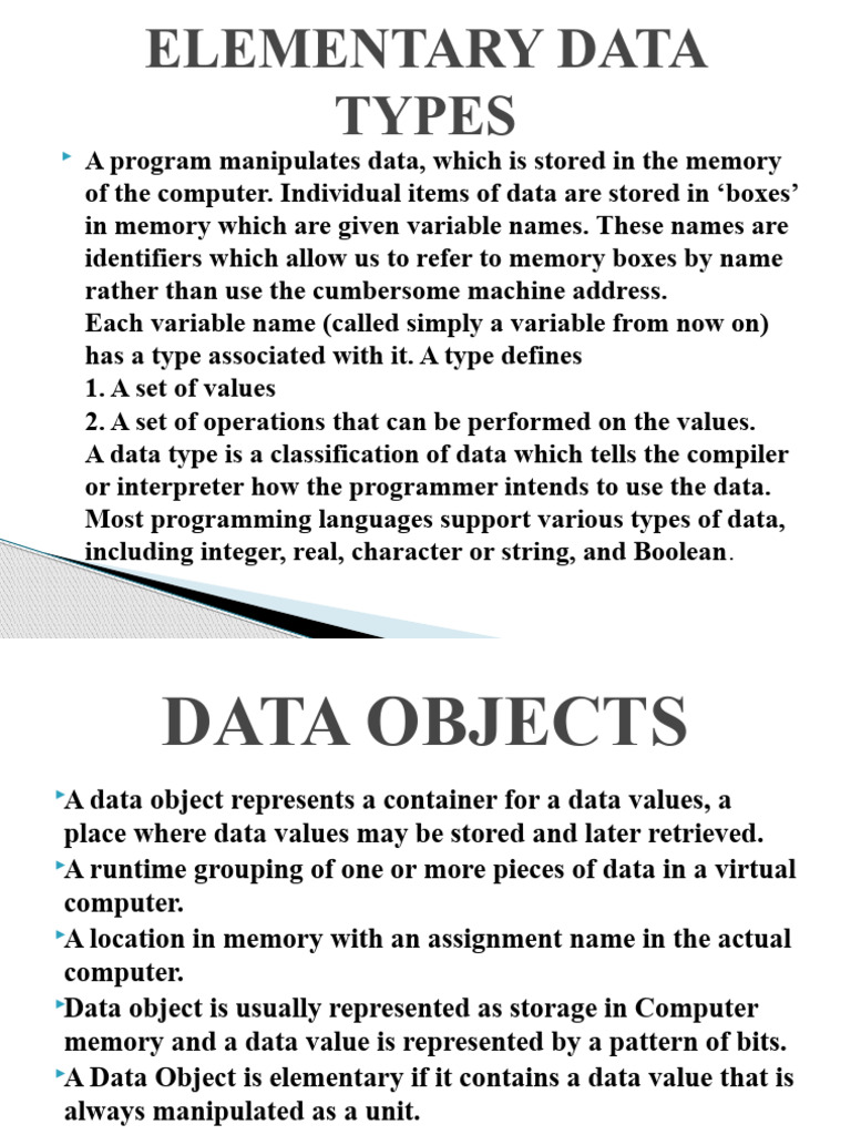 535659485-Elementary-Data-Types | PDF
