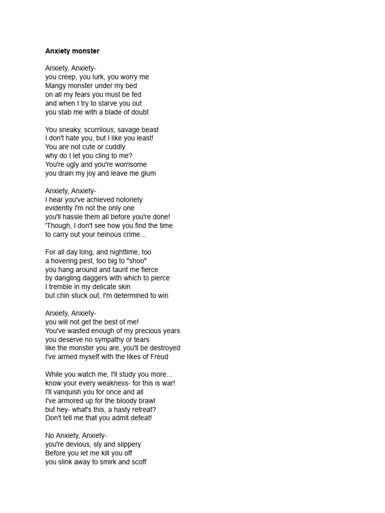 Anxiety Monster | PDF