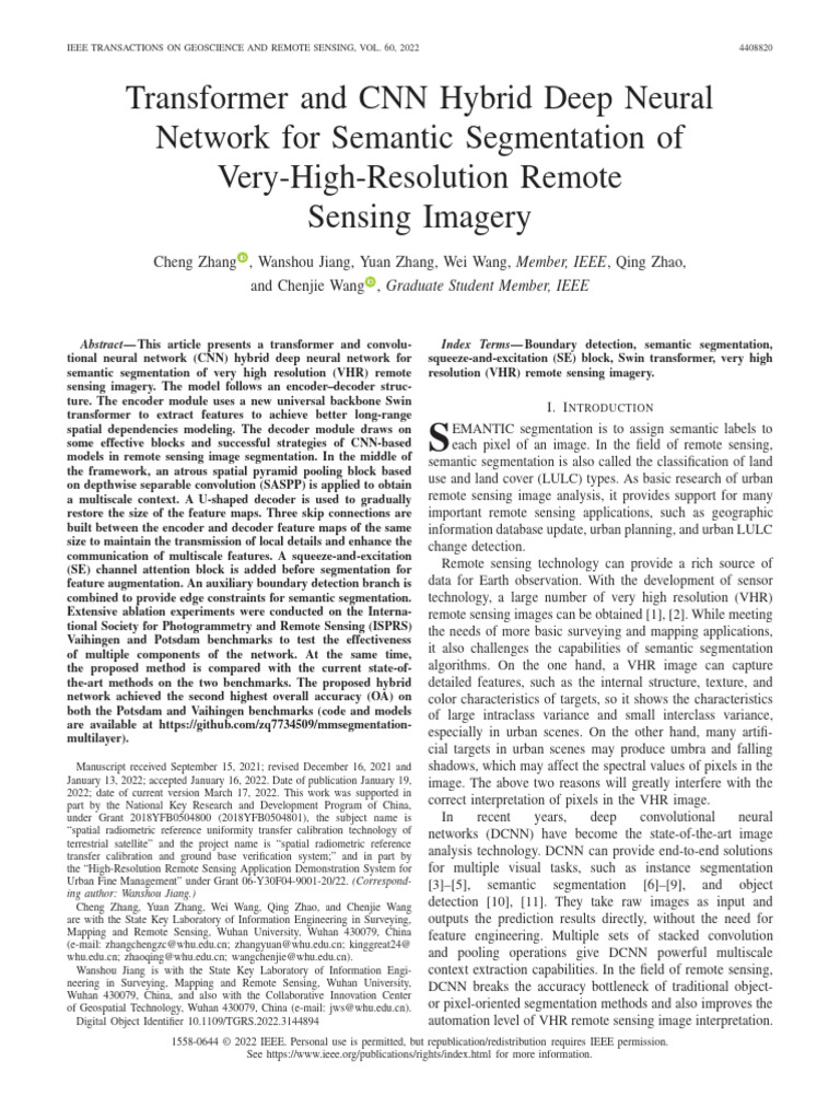 Transformer And Cnn Hybrid Deep Neural Network For Semantic