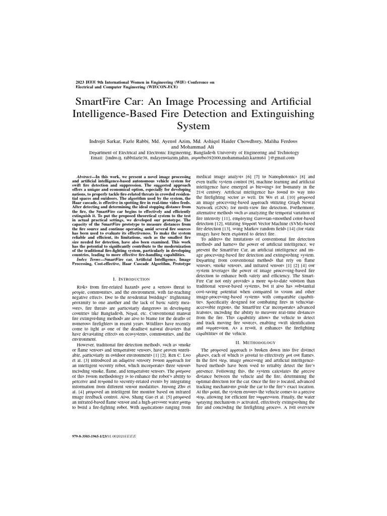 SmartFire Car - An Image Processing and Artificial Intelligence Based ...