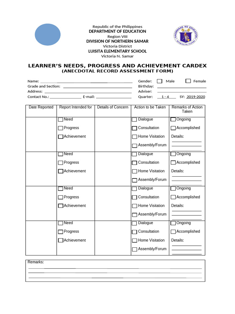 Anecdotal-Record RPMSModule12 | PDF