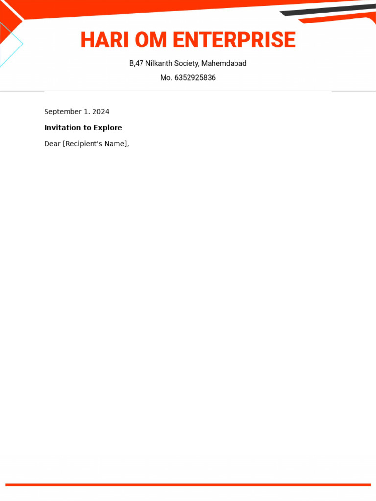 Hari Om Letterhead | PDF