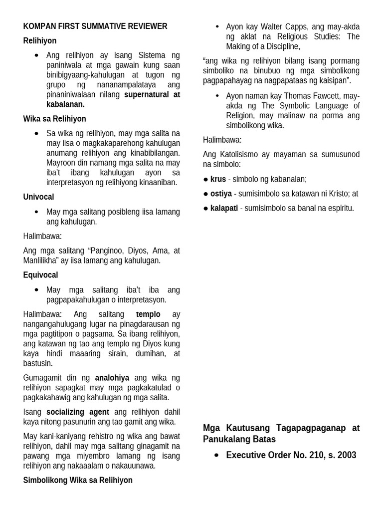 Kompan First Summative Reviewer | PDF