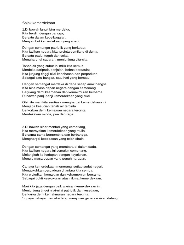 Sajak Kemerdekaan | PDF