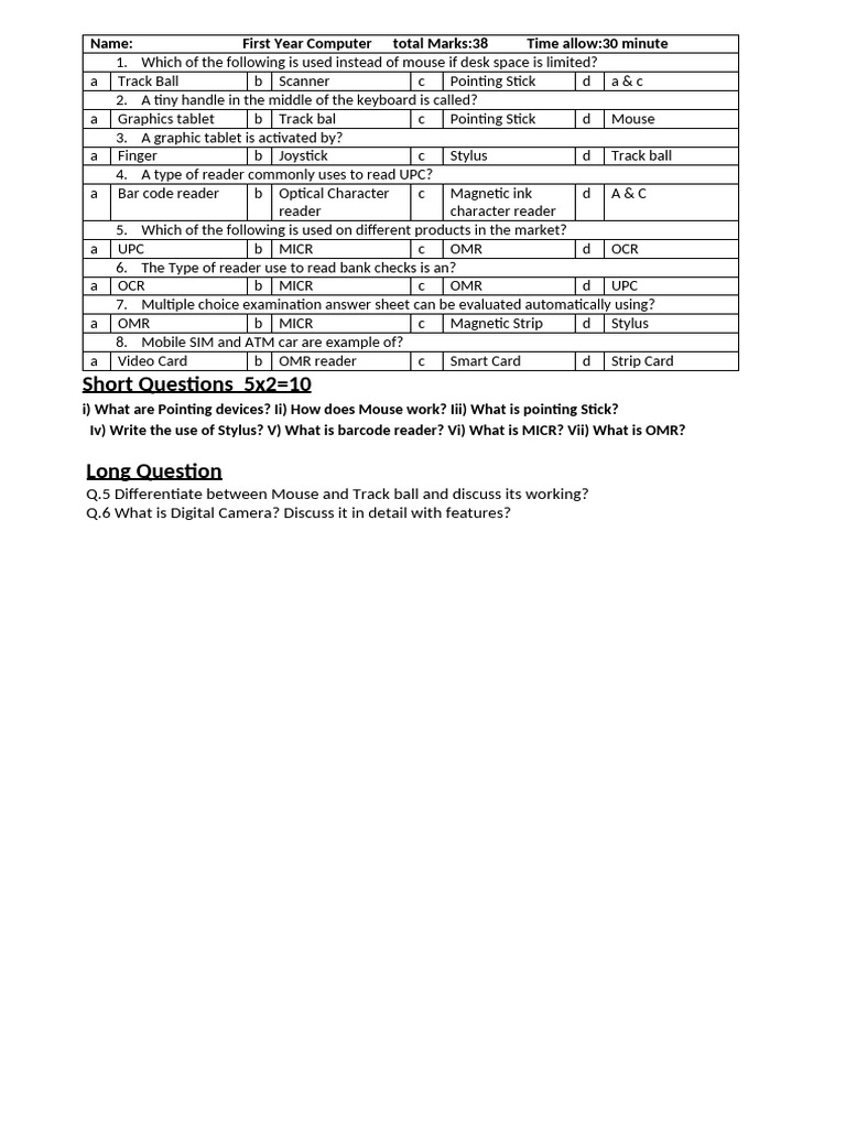 First Year Computer Unit 113 Pdf 