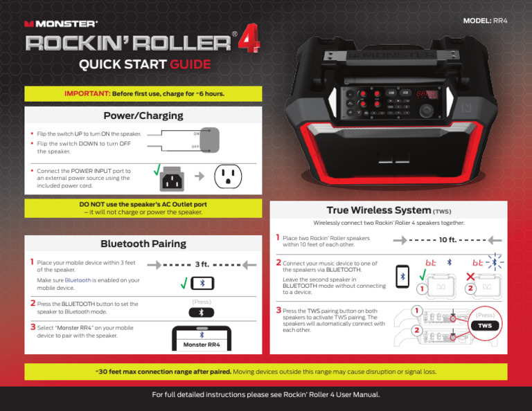 Monster RR4 QSG Web DEC17 | PDF